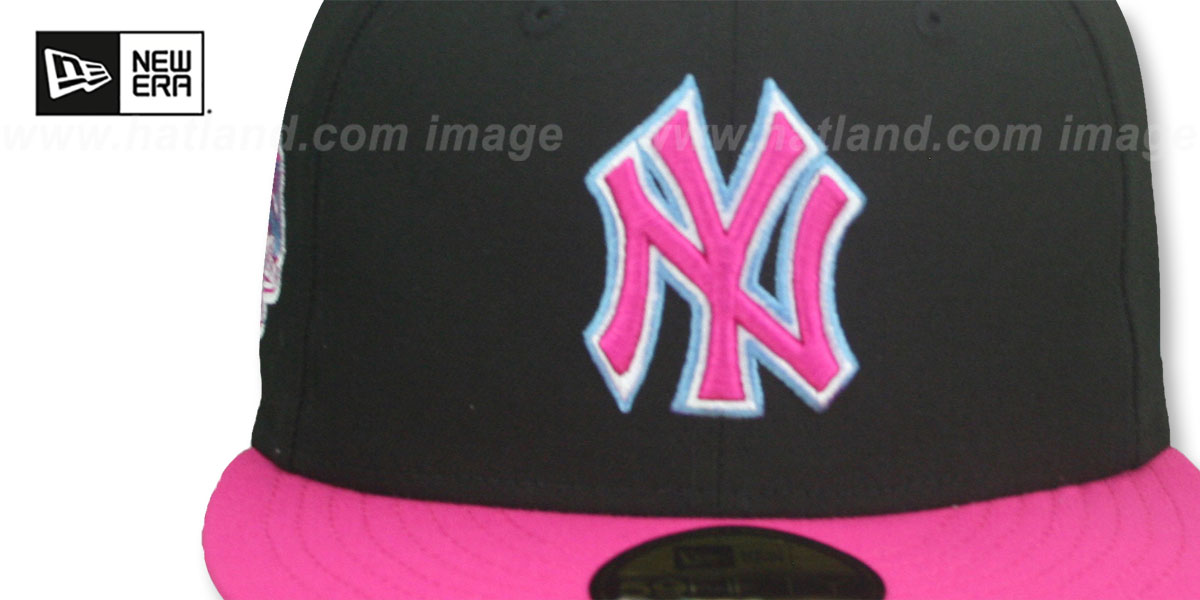 New York Yankees MIAMI VICE SIDE-PATCH Black-Beetroot Fitted Hat