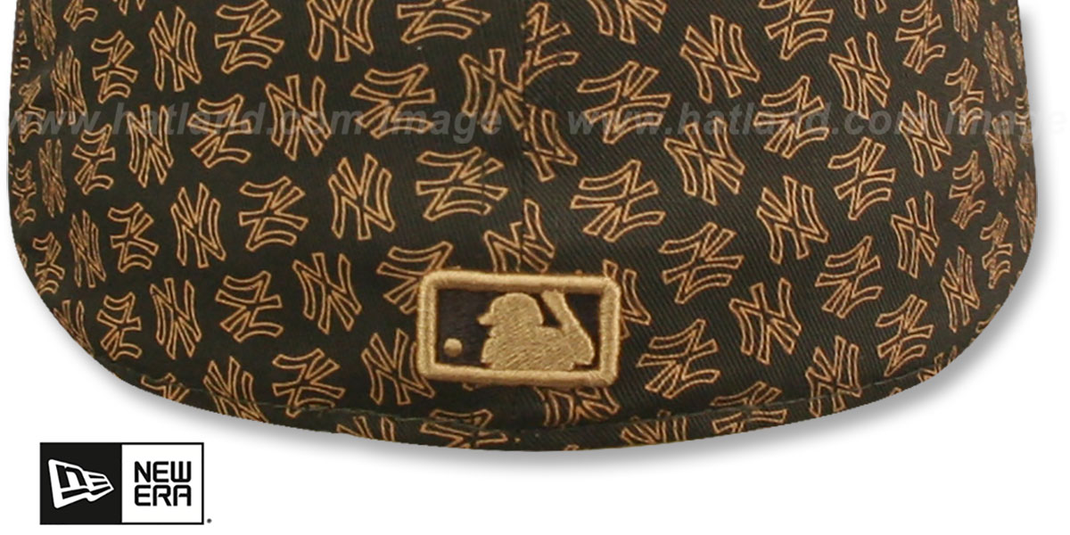 New York Yankees NY ALL-OVER FLOCKING Brown-Wheat Fitted Hat