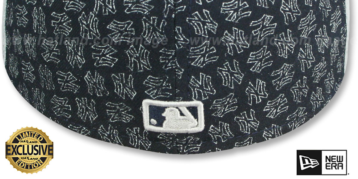 New York Yankees NY FADE ALL-OVER PINWHEEL Navy-Grey Fitted Hat