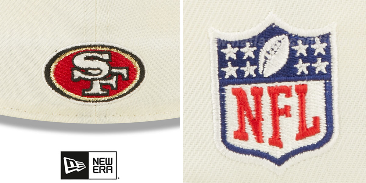 San Francisco 49ers 2022 NFL SIDELINE Cream-Red Fitted Hat