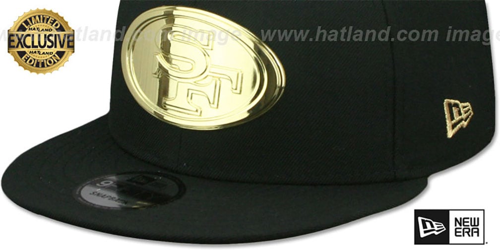 San Francisco 49ers GOLD METAL-BADGE SNAPBACK Black Hat