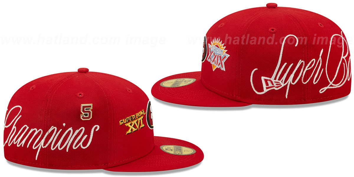 San Francisco 49ers HISTORIC CHAMPIONS Red Fitted Hat