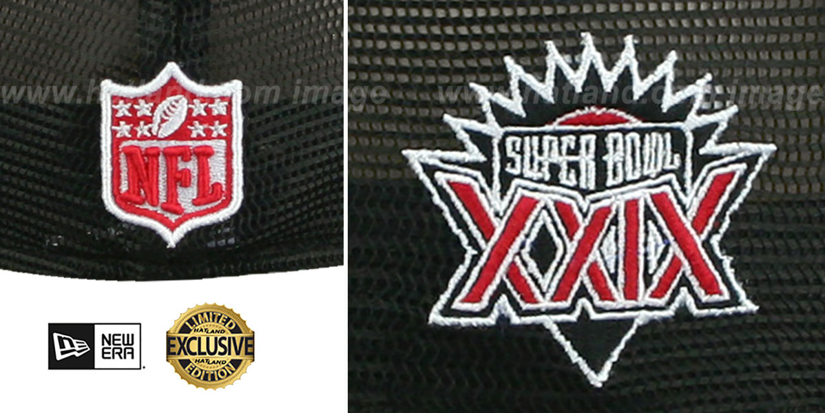 San Francisco 49ers SB XXIX MESH-BACK SIDE-PATCH Black-Red Fitted