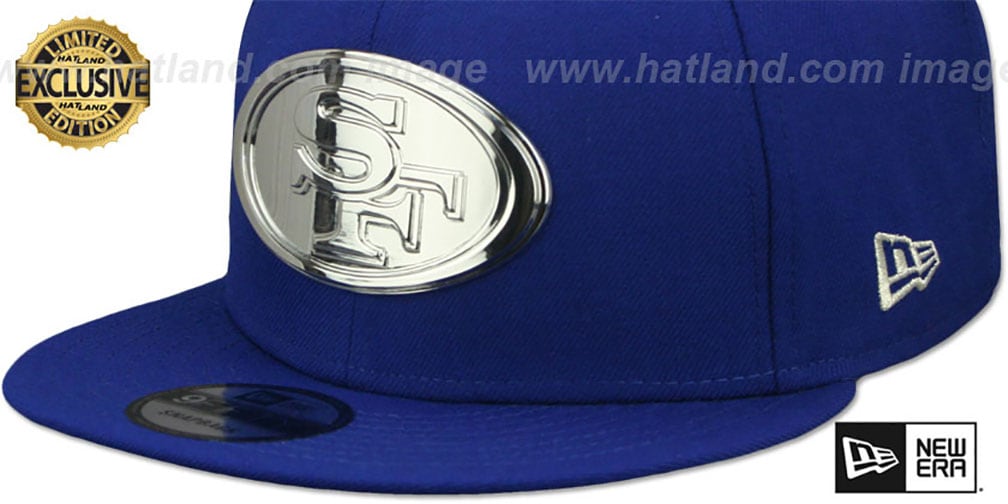 San Francisco 49ers SILVER METAL-BADGE SNAPBACK Royal Hat