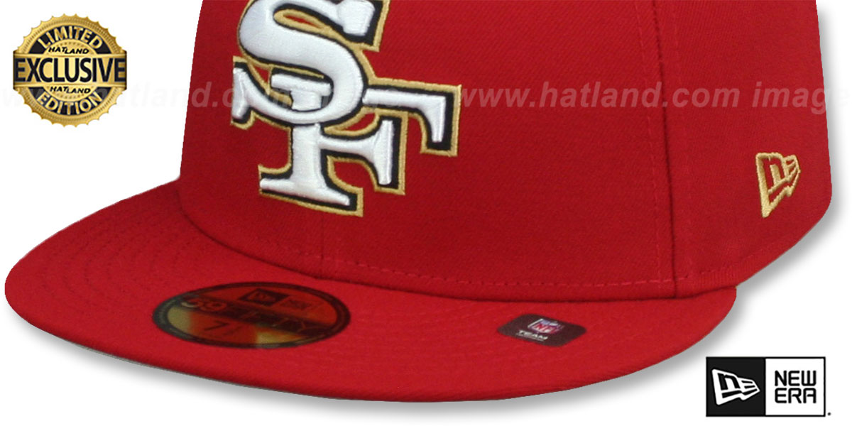 San Francisco 49ers THROWBACK NFL LIGATURE Red Fitted Hat