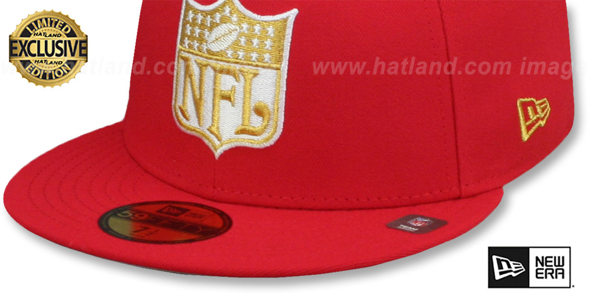San Francisco 49ers THROWBACK NFL SHIELD-BASIC Red Fitted Hat
