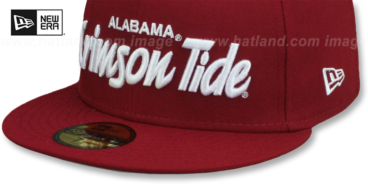 Alabama NCAA TEAM-SCRIPT Burgundy Fitted Hat by New Era