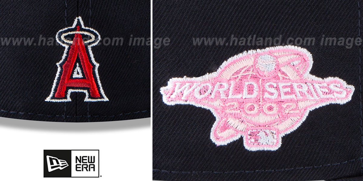 Los Angeles Anaheim Angels LOGO BLOOM SIDE-PATCH Navy-Pink Fitted