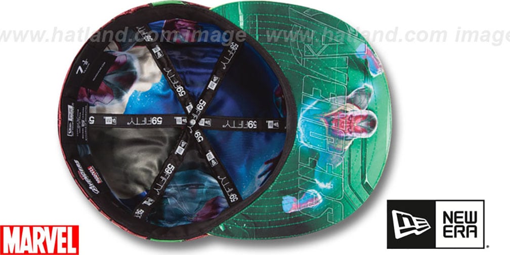 Marvel Armor Vision CHARACTER FACE Green-Rust Fitted Hat