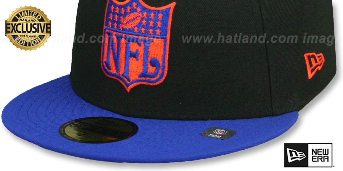Denver Broncos THROWBACK NFL SHIELD-BASIC Black-Royal Fitted Hat