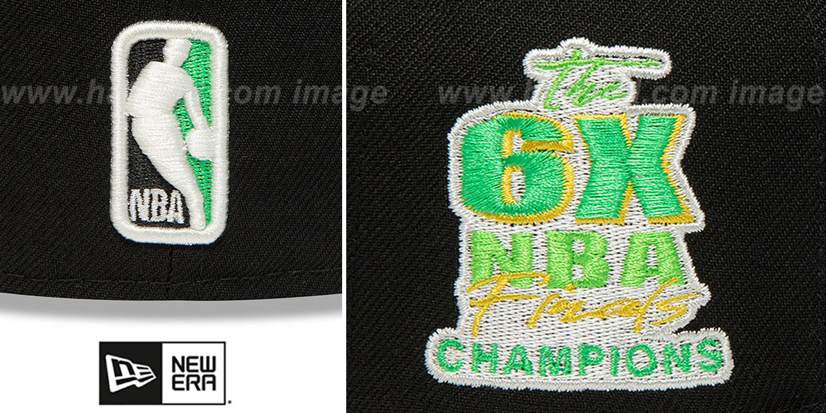Chicago Bulls 6X NBA CHAMPS CITRUS POP Black-Green Fitted Hat
