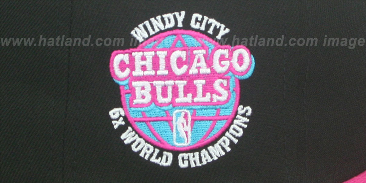Chicago Bulls MIAMI VICE SIDE-PATCH Black-Beetroot Fitted Hat