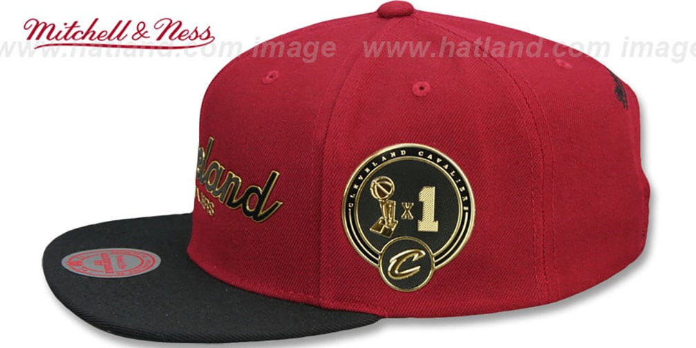 Cleveland Cavaliers CITY CHAMPS SCRIPT SNAPBACK Burgundy-Black Ha