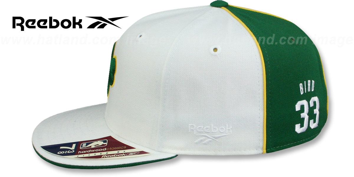 Boston Celtics LARRY BIRD SWINGMAN White-Green Fitted Hat by Reeb