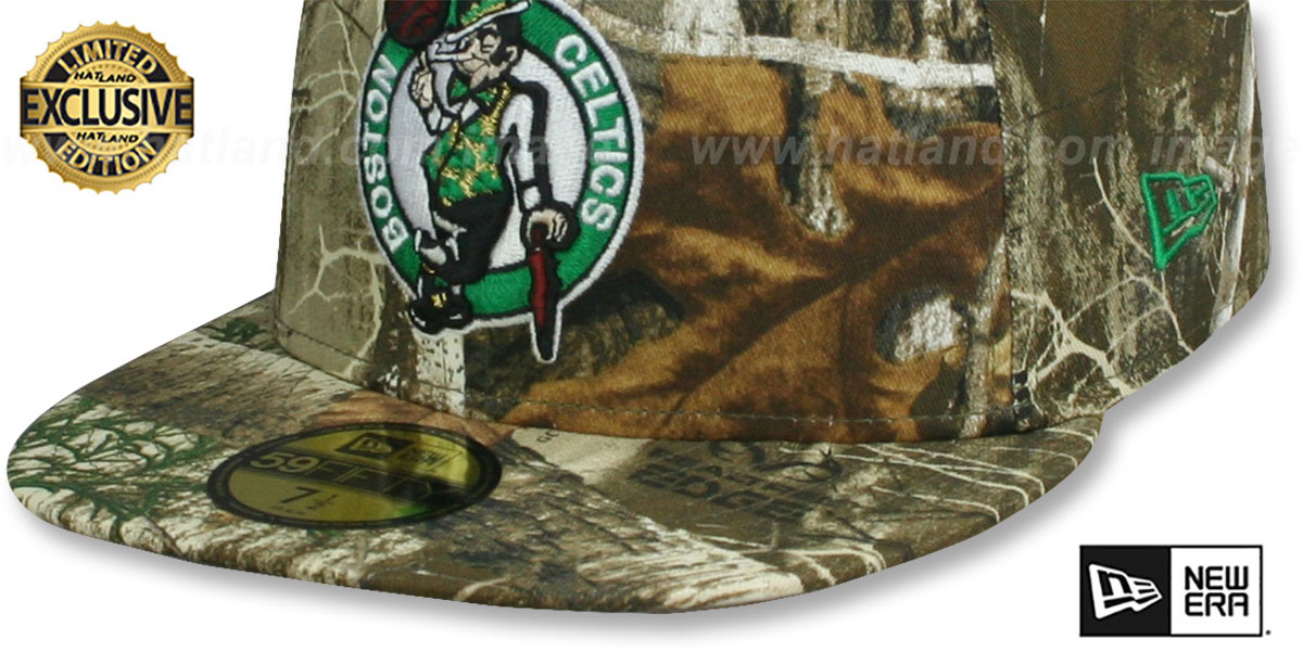 Boston Celtics NBA TEAM-BASIC Realtree Camo Fitted Hat