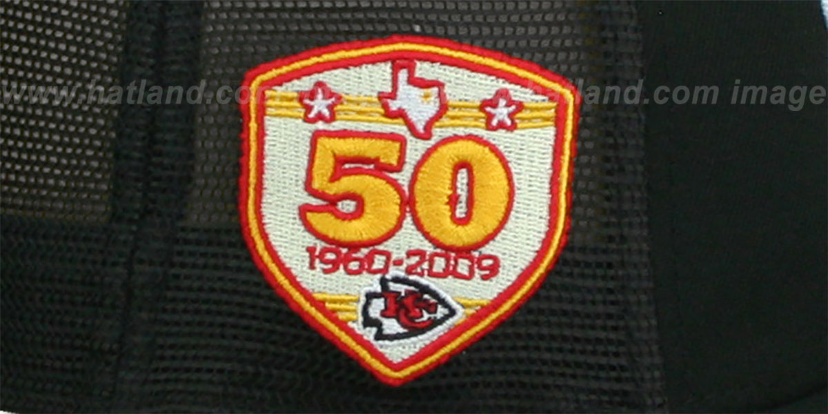 Kansas City Chiefs 50TH MESH-BACK SIDE-PATCH Black-Black Fitted H