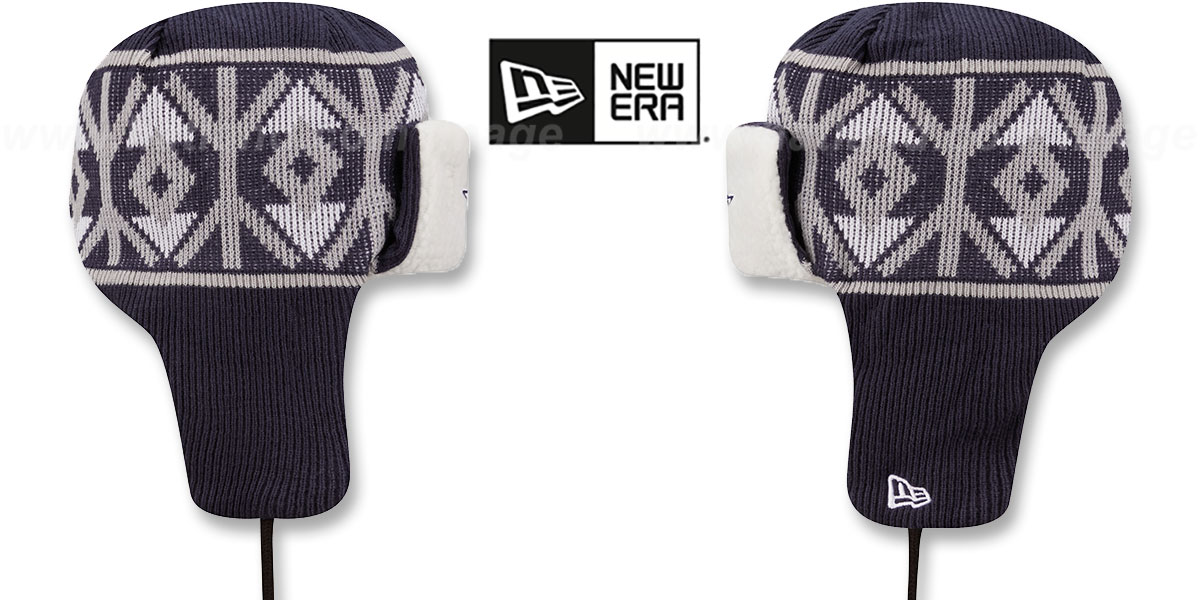 Dallas Cowboys FESTIVE TEAM TRAPPER Navy-White Knit Hat
