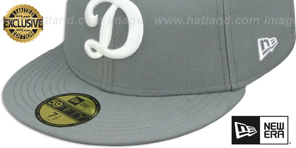 Los Angeles Dodgers D TEAM-BASIC Grey-White Fitted Hat