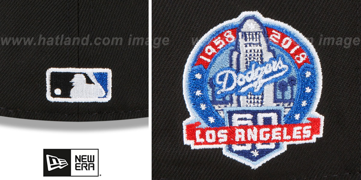 Los Angeles Dodgers METALLIC LOGO SIDE-PATCH Black Fitted Hat