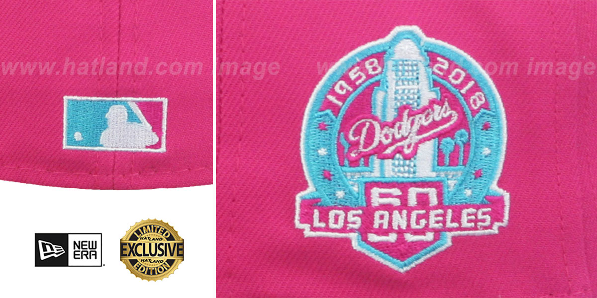 Los Angeles Dodgers MIAMI VICE SIDE-PATCH Beetroot-Blue Fitted Ha