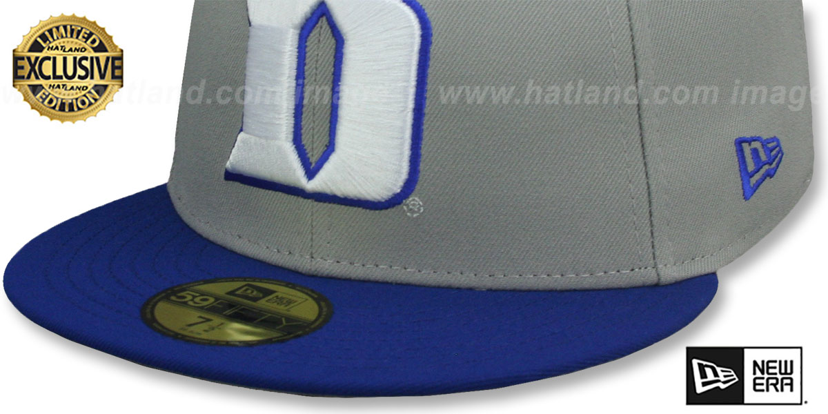Duke NCAA TEAM-BASIC Grey-Royal Fitted Hat by New Era