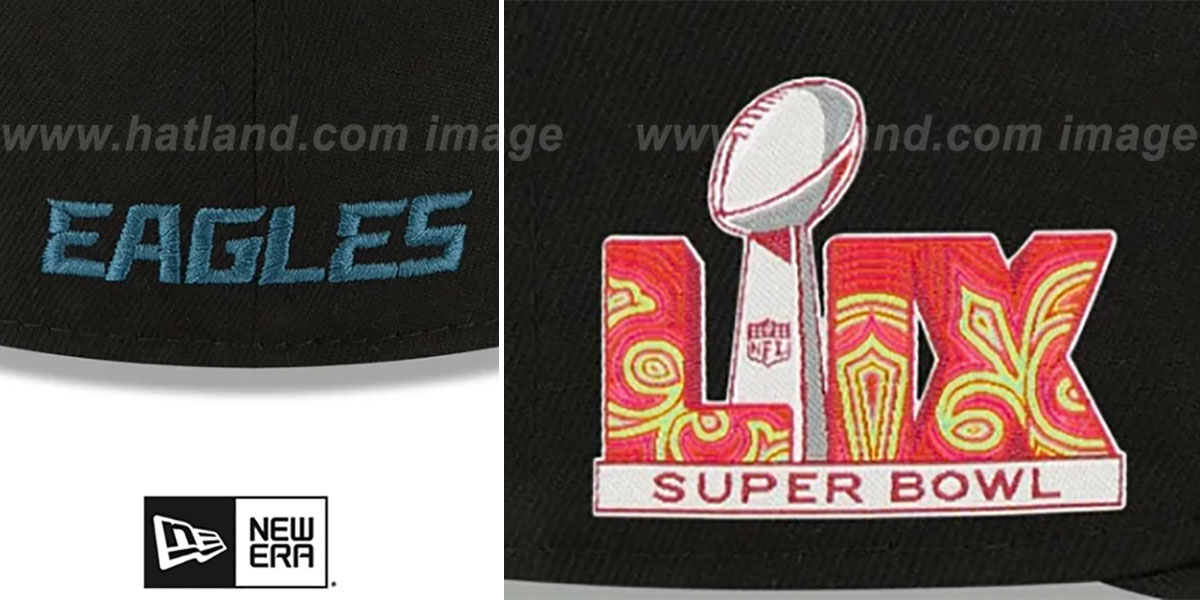 Philadelphia Eagles SUPER BOWL LIX Black Fitted Hat
