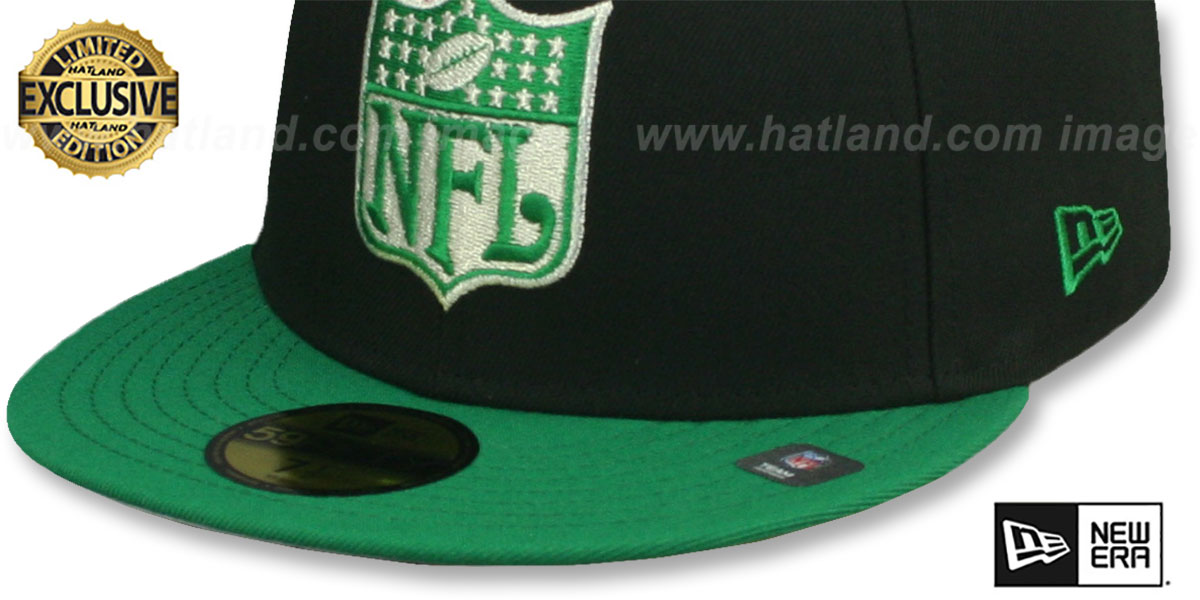 Philadelphia Eagles THROWBACK NFL SHIELD-BASIC Black-Green Fitted