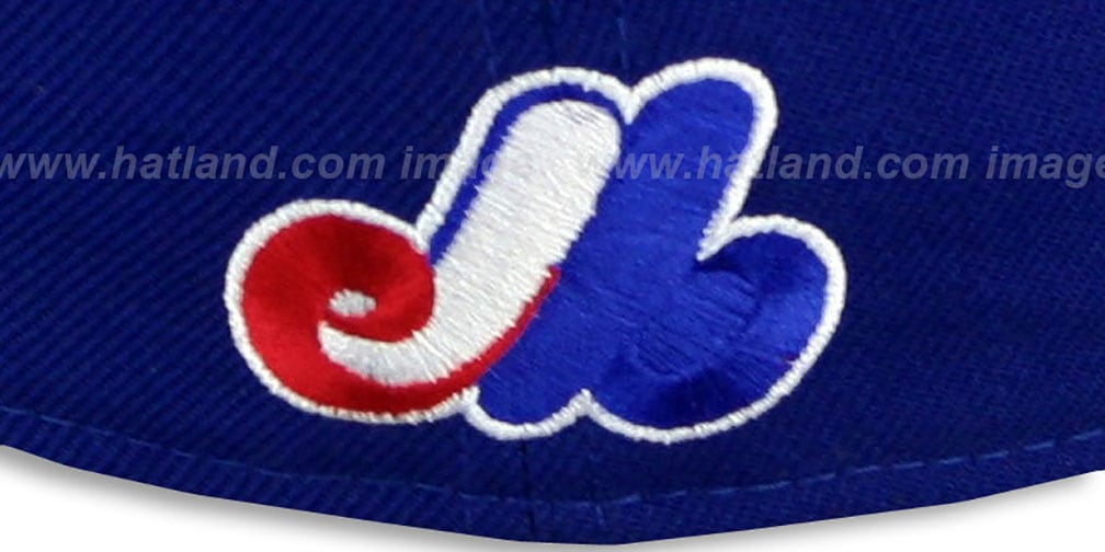 Montreal Expos COOP SCRIPT-PUNCH Royal-Red Fitted Hat