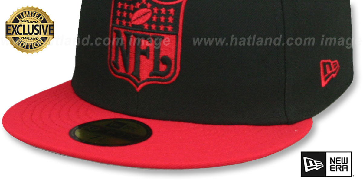 Atlanta Falcons THROWBACK NFL SHIELD-BASIC Black-Red Fitted Hat