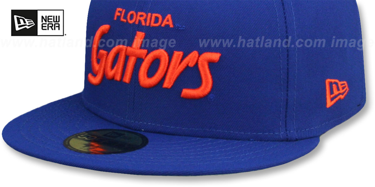Florida NCAA TEAM-SCRIPT Royal Fitted Hat by New Era