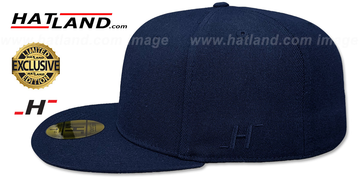 Hatland HYBRID E5-BLANK Solid Navy Fitted Hat