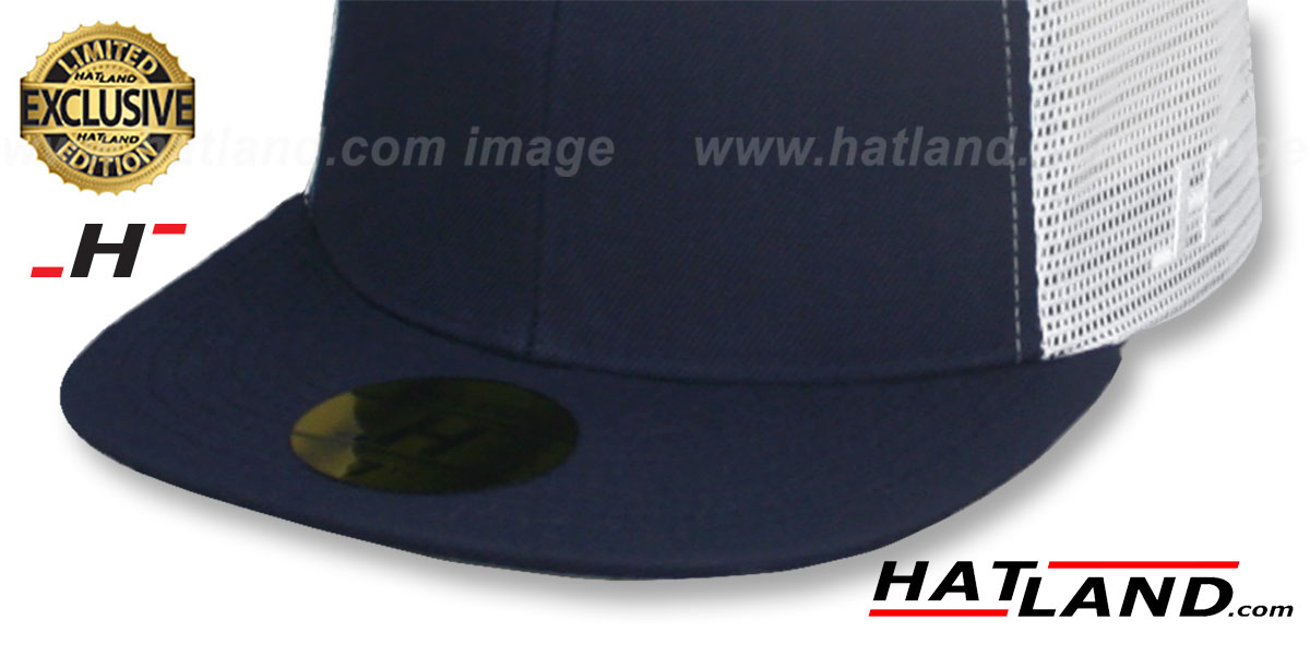 Hatland MESH-BACK HYBRID E5-BLANK Navy-White Fitted Hat