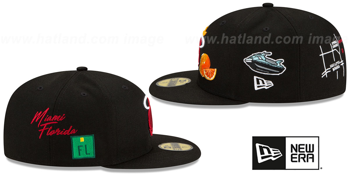 Miami Heat CITY TRANSIT Black Fitted Hat by New Era