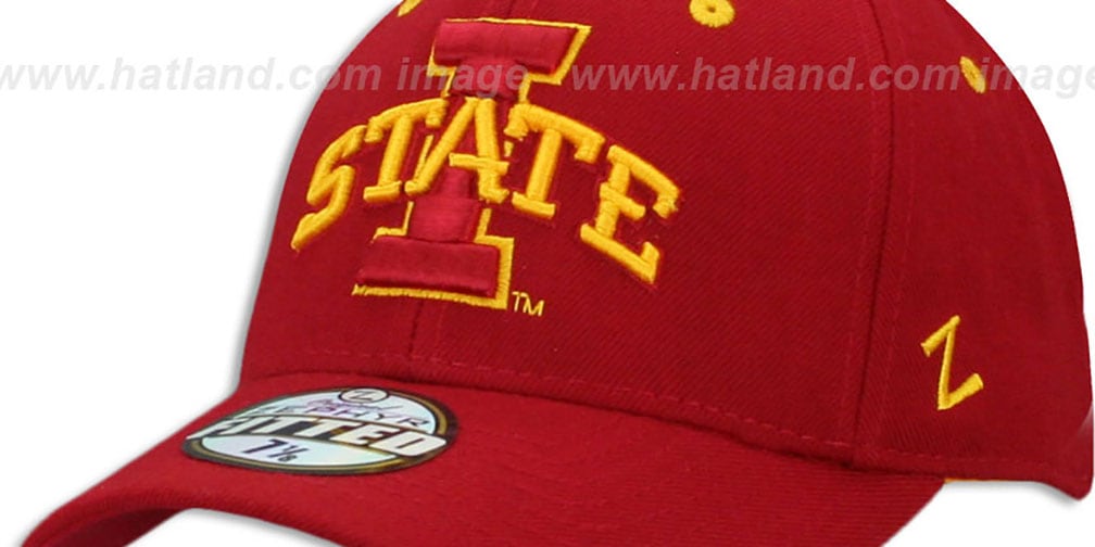 Iowa State DH - STATE Red Fitted Hat by Zephyr