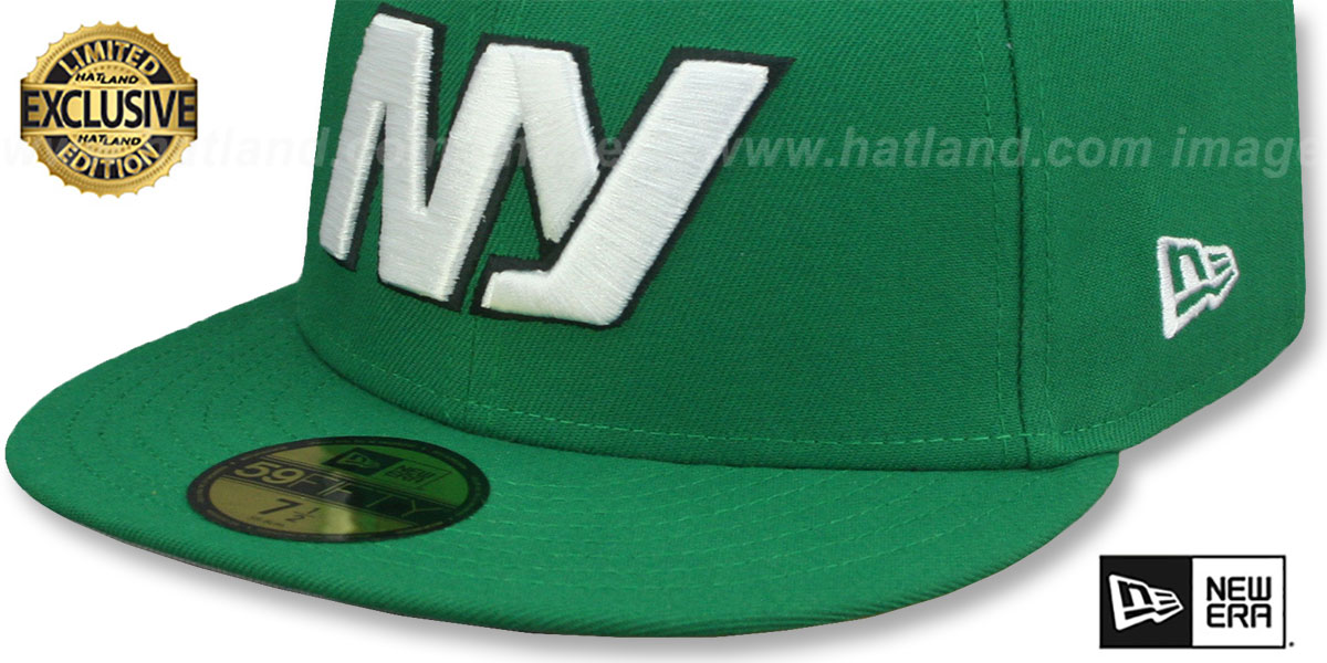 New York Jets THROWBACK NFL LIGATURE Green Fitted Hat