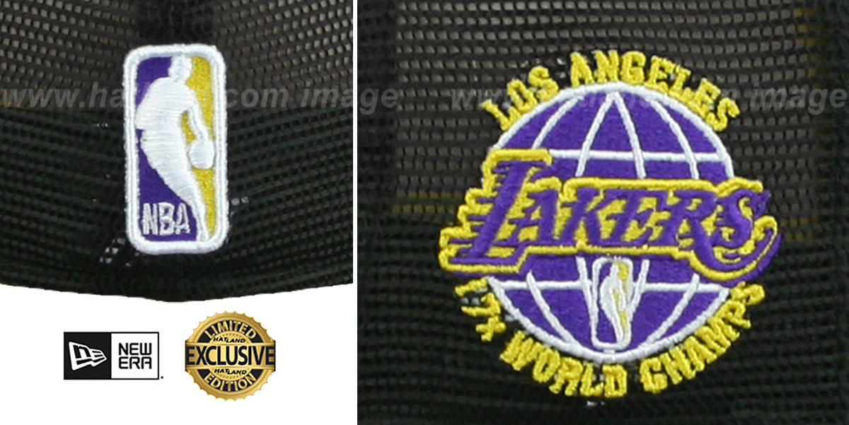 Los Angeles Lakers 17X WORLD CHAMPS MESH-BACK SIDE-PATCH Black-Go