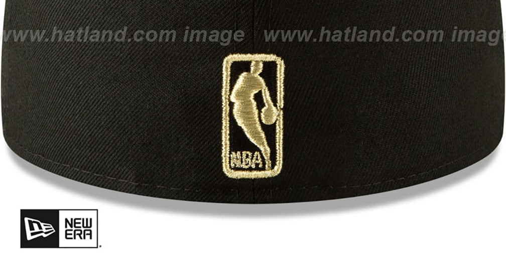 Los Angeles Lakers GOLD SHATTERED METAL-BADGE Black Fitted Hat
