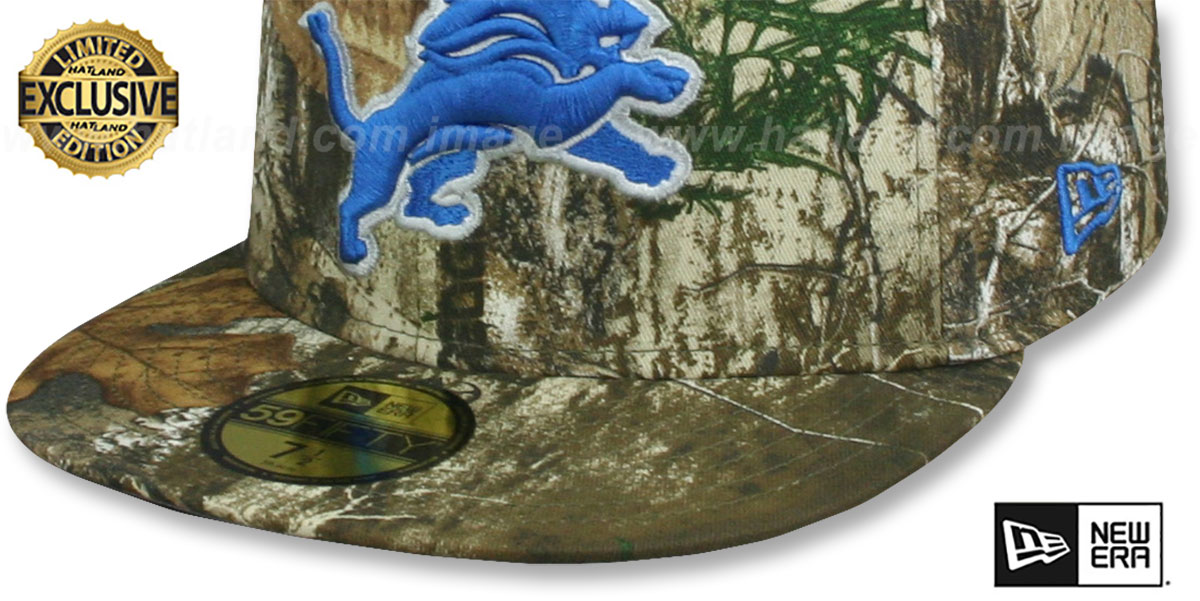 Detroit Lions NFL TEAM-BASIC Realtree Camo Fitted Hat