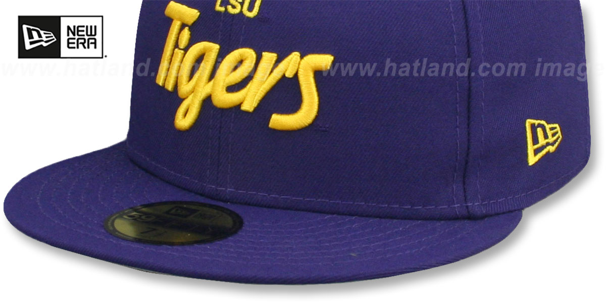 Louisiana State LSU NCAA TEAM-SCRIPT Purple Fitted Hat
