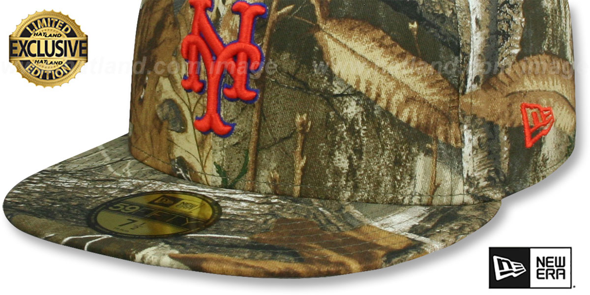 New York Mets MLB TEAM-BASIC Realtree Camo Fitted Hat
