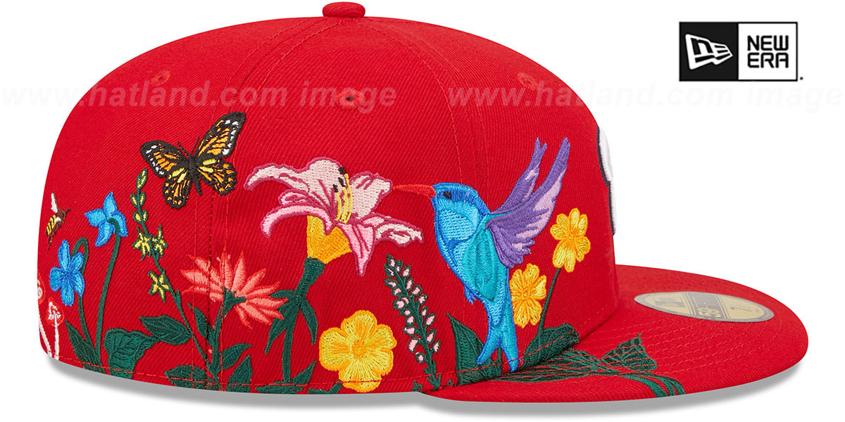 Washington Nationals SIDE-BLOOM Red Fitted Hat by New Era