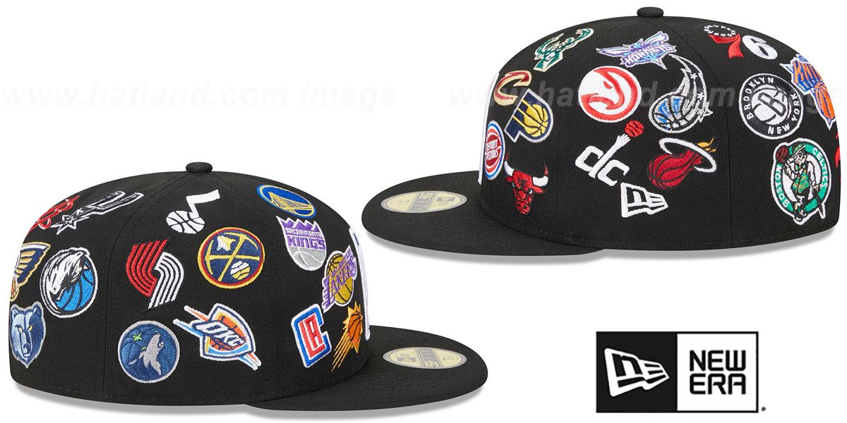 NBA ALL STAR ALL-OVER Black Fitted Hat by New Era