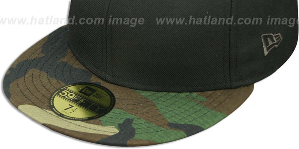 New Era 2T 59FIFTY-BLANK Black-Army Camo Fitted Hat