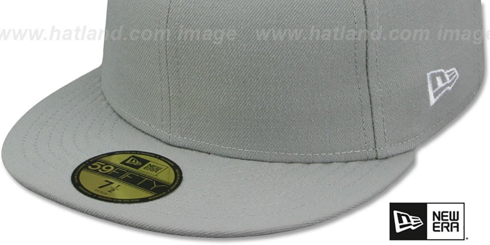 New Era 59FIFTY-BLANK Solid Light Grey Fitted Hat