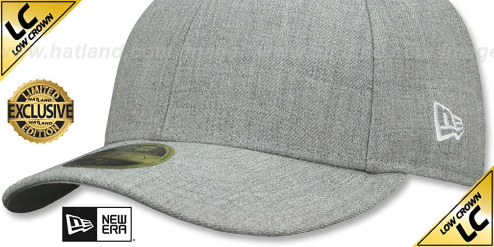 New Era LOW-CROWN 59FIFTY-BLANK Heather Light Grey Fitted Hat