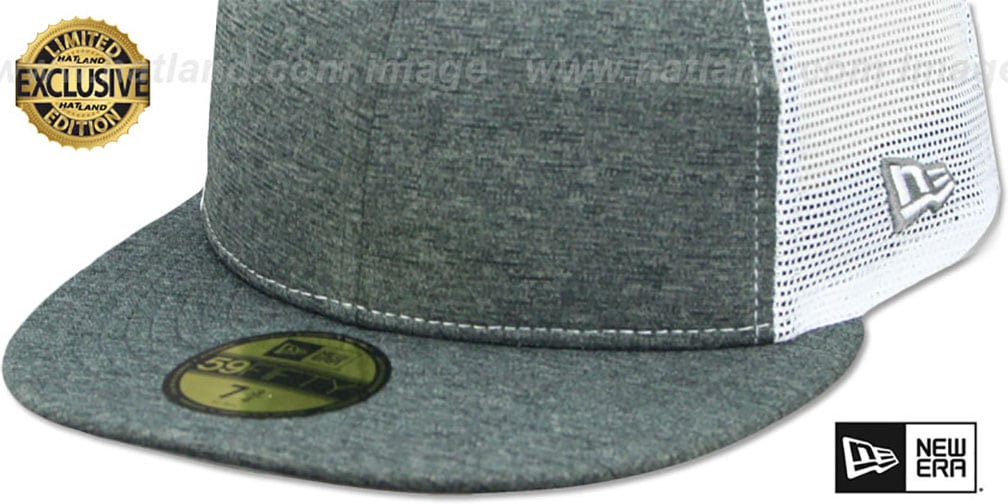 New Era MESH-BACK 59FIFTY-BLANK Charcoal ST-White Fitted Hat