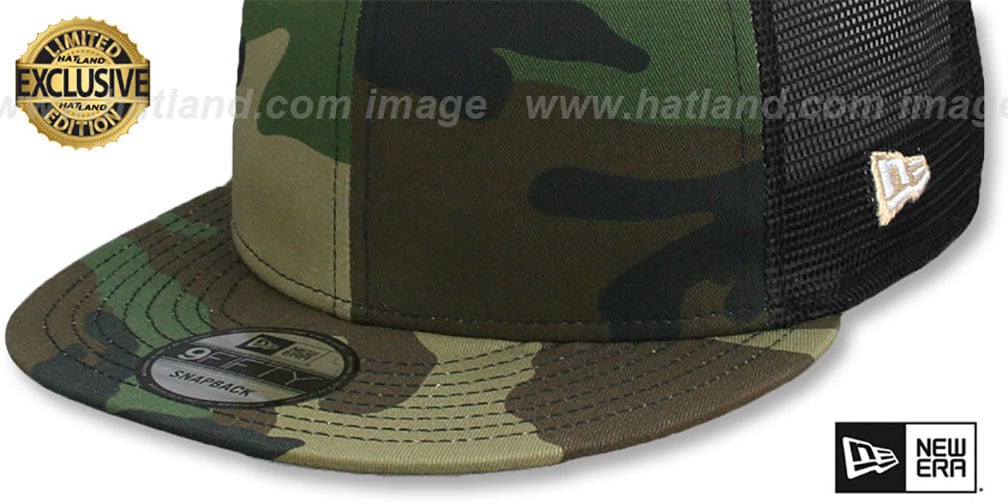 New Era MESH-BACK BLANK SNAPBACK Army-Black Hat