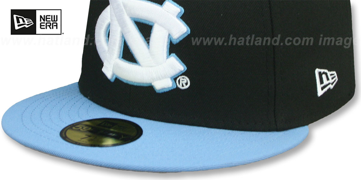 North Carolina NCAA TEAM-BASIC Black-Sky Fitted Hat