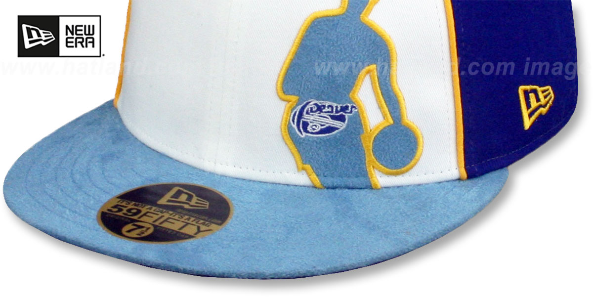 Denver Nuggets NBA SILHOUETTE PINWHEEL White-Royal-Sky Fitted Hat