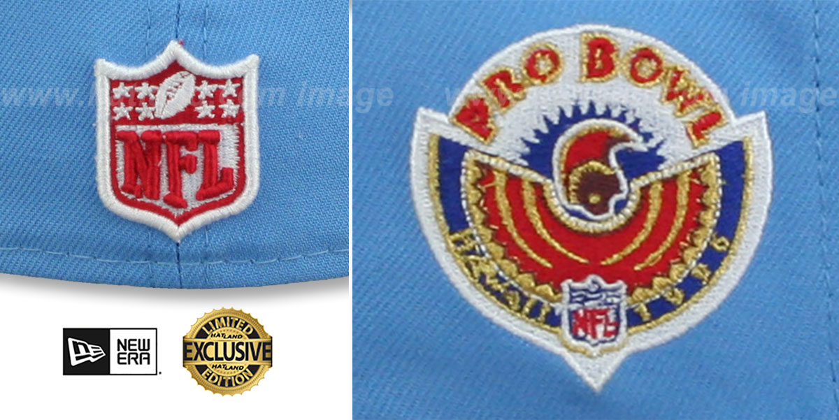 Houston Oilers 1996 PRO BOWL SIDE-PATCH Sky Fitted Hat